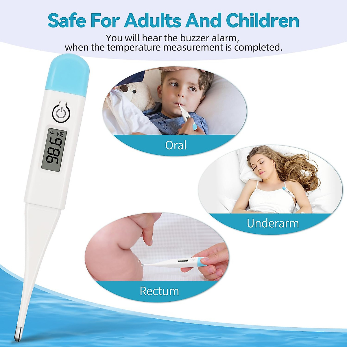 Thermometers for Adults & Kids - Medical Grade, Accurate Oral & Armpit Thermometer, Ideal for Travel, Digital Oral Thermometer for Newborns & Children, Easy-to-Use & Read