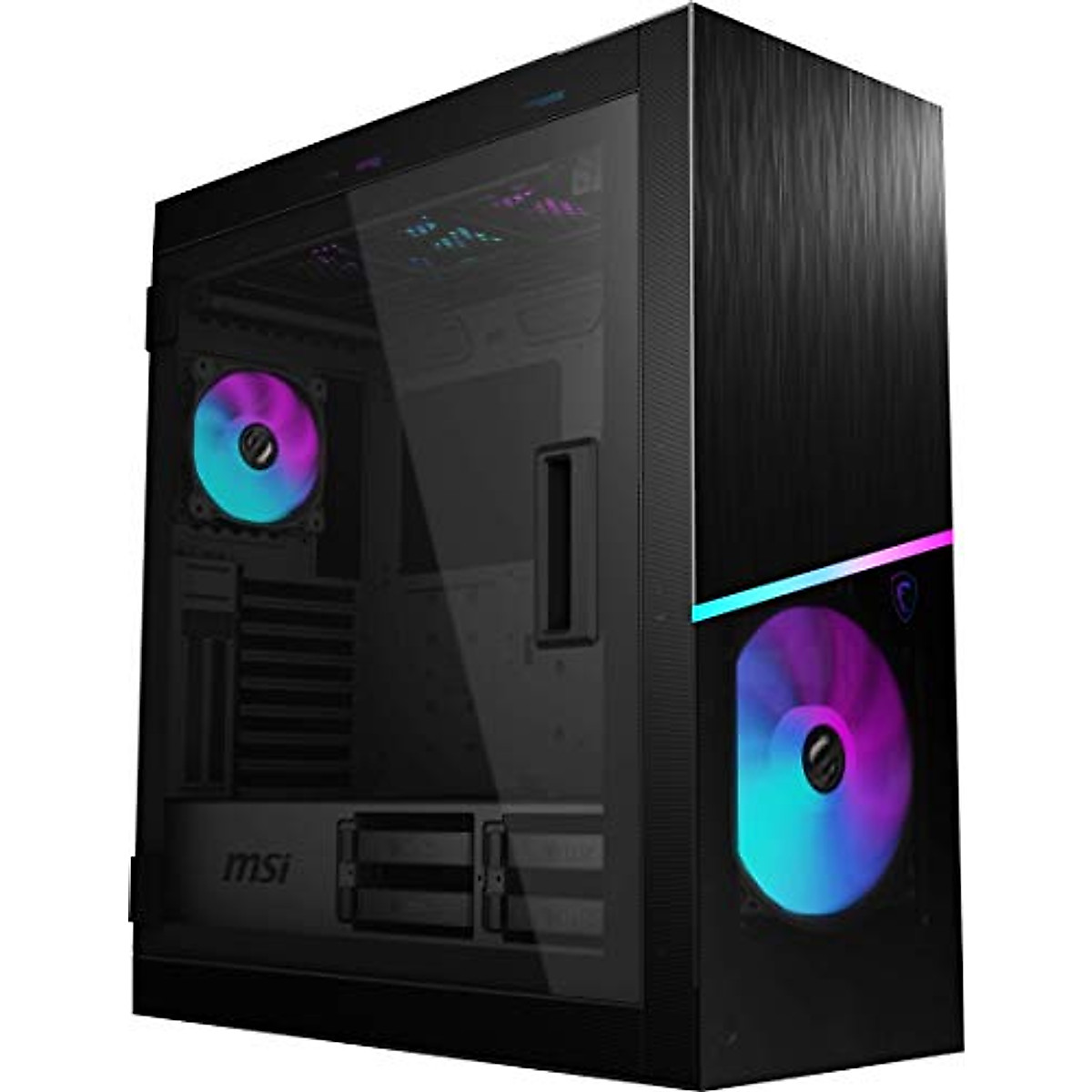 MSI MPG SEKIRA 500X Full Tower Gaming Computer Case (Black, 3X 200mm ARGB + 1x 200mm + 1x120mm ARGB Fans, 8 Channel ARGB Hub, USB Type-C, Tempered Glass, MSI Center, E-ATX, ATX, mATX, Mini-ITX)