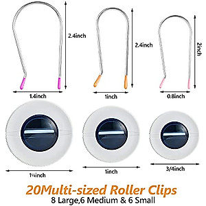 20 Pieces Assorted Hot Roller Clips Replacements, Fits Most Sized Rollers Curlers (Large, Medium, Small)