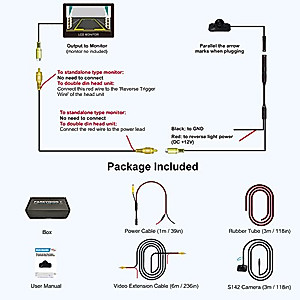 PARKVISION Mini Car Side View Camera/Rear View Camera/Front View Camera with Rotatable Lens,Paste Installation,Upside Down Flip Image Function Without Guideline