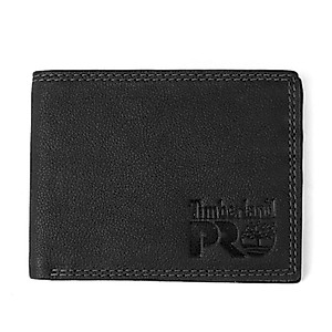 Timberland PRO Men's Slim Leather RFID Bifold Wallet with Back ID Window