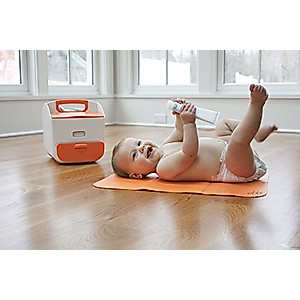 Ubbi Portable Diaper Changing Station + Diaper Storage Caddy Organizer with Changing Mat: Easily Stores Baby Diapers, Wipes + Baby Accessories - Pink