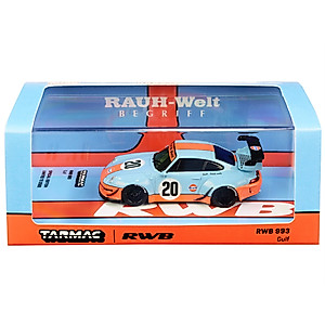RWB 993 #20 "Gulf Oil Light Blue & Orange RAUH-Welt BEGRIFF Limited Edition 2500 pcs Worldwide 1/64 Diecast Model Car by Tarmac Works T64-017-MIJO