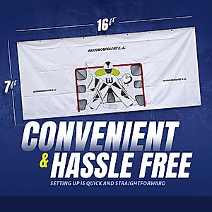 Winnwell Hockey Garage Shooting Tarp - Foldable Street Hockey Goalie Pads - Training Equipment for Shooting Target Games