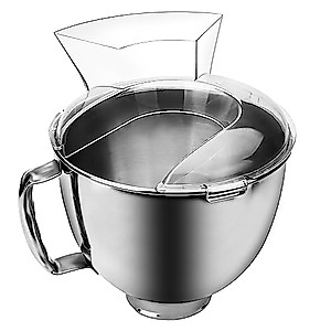 Puxyblue KN1PS Pouring Shield Latest upgraded 4.5 and 5 Quart Stainless Steel Bowls Tilt Head Stand Mixer Bowls 1year Warranty