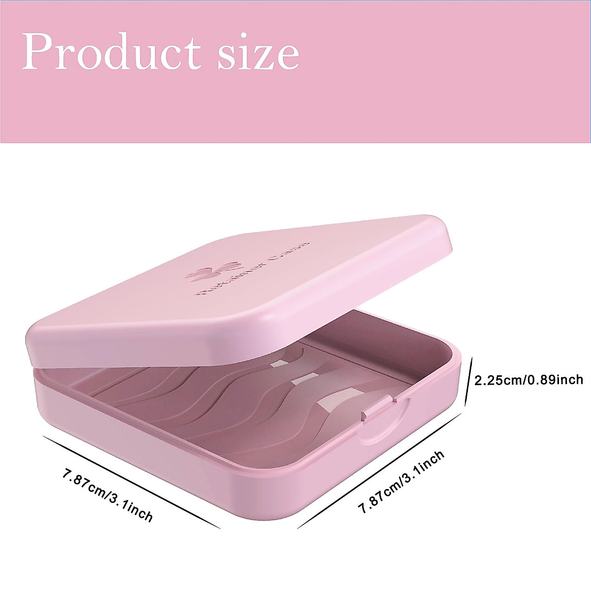 Retainer Case Compatible with Invisalign, ARGOMAX Aligner Case, Braces Box, 1 Piece Orthodontic Box (Pink).