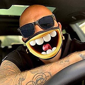 LUDRESS Funny Cotton Face Mask Yellow Washable Grimace Facial Cover Reusable Face Party Masquerade Genie Costume Accessories