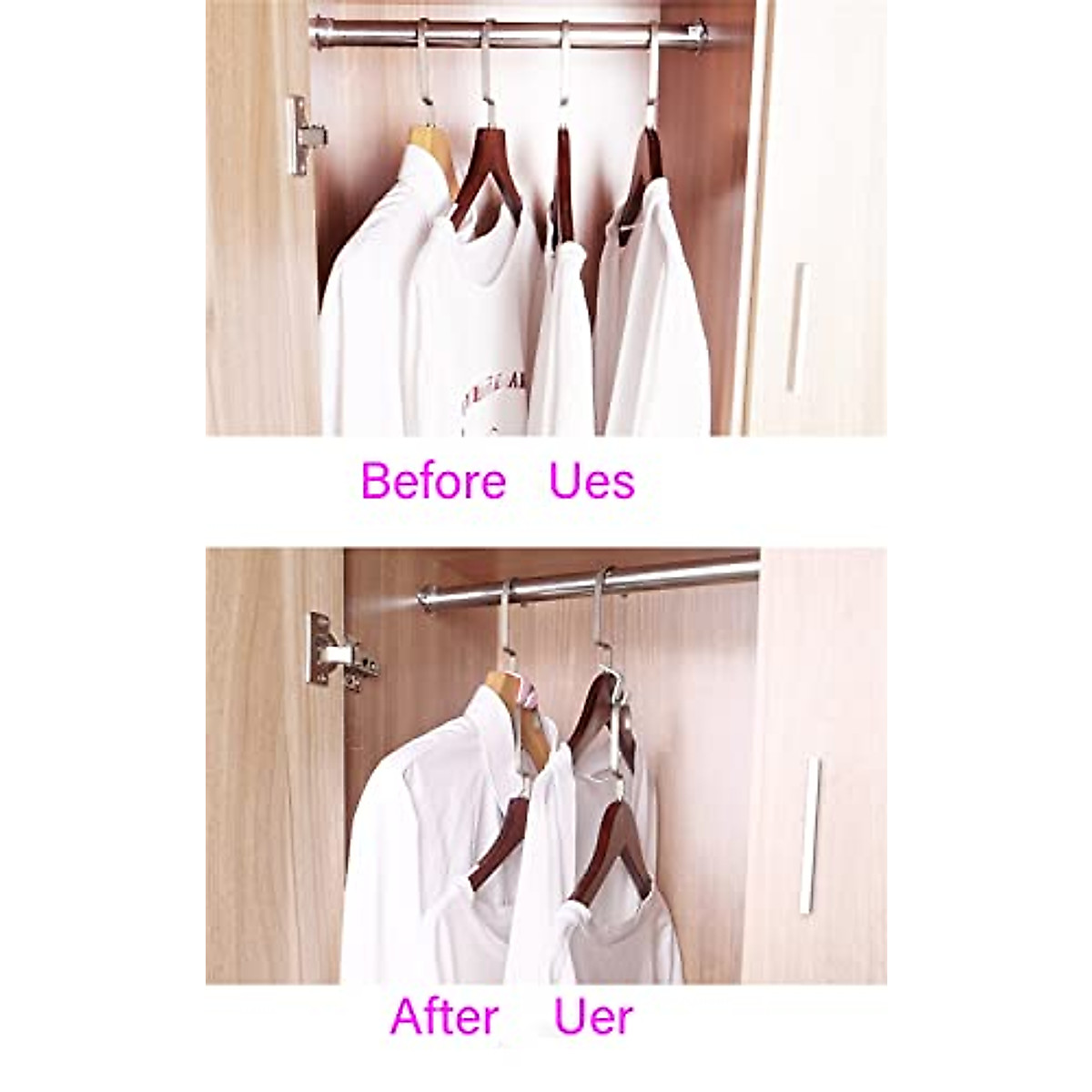 HUAFEI 80 Pcs Clothes Hanger Connector Hooks, Plastic Hanger Hooks for Closet Space Savers Hangers and Family or Clothing Shop ，Cascading Hooks for Hangers (White, 80), 2.16 x 0.79 x 1.2 inches