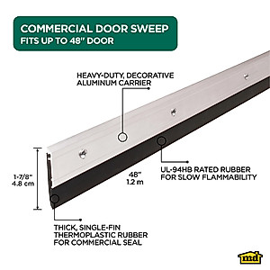 M-D Building Products 69604 1-1/4-Inch EPDM - 48-Inch DB006 Commercial Grade Door Sweep, Mill