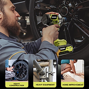 1000N.m (740 ft-lbs) Cordless Impact Wrench, 20V High Torque Brushless 1/2" Impact Gun with 2 x 4.0Ah Batteries and Fast Charger, 4 Sockets, 125mm Extension Bar - Perfect for Home, Car, and Truck Use