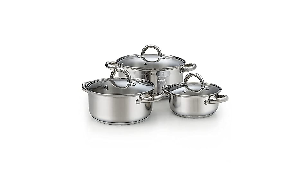 Cook N Home 6-Piece Stainless Steel Sauce Pot Set