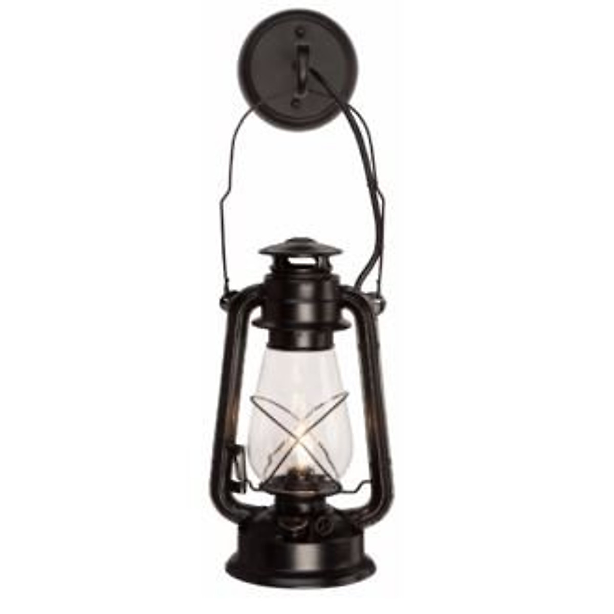 Rustic Lantern Wall Mounted Set - Large Black