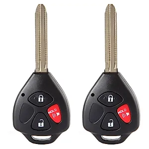 SELEAD Flip Key Fob 3 Buttons Keyless Entry Remote Shell CASE fit for 2007-2015 for Toyota 4Runner RAV4 Yaris Matrix Antitheft Keyless Entry Systems HYQ12BBY-3 2pcs US Stock