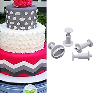 INSPEE 20 Pieces Fondant Plunger Cutters Square/Oval/Circular/Polygon/Star Cookie Cutters Sugarcraft Cake DIY Decorating Tools