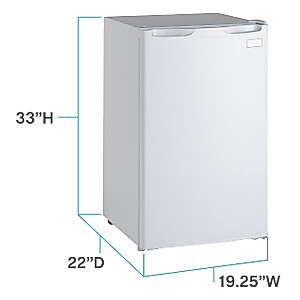 West Bend WBR44W Mini Fridge Compact Refrigerator for Home Office or Dorm, with Reversible Door, Energy Star Rated, 4.4 Cubic Feet, White