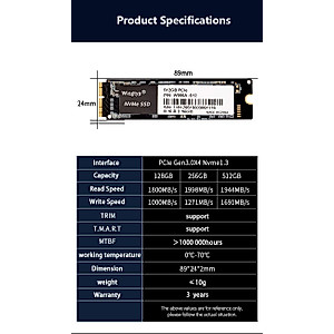 Wicgtyp 1TB M.2 SSD PCIe NVME for Mac SSD M2 NVMe SSD Hard Drive Gen3x4 SSD 1TB for MacBook Air/MacBook Pro