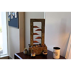 Kenroy Home 51008SLCOP Spillway Indoor Table Water Fountain, Slate and Copper