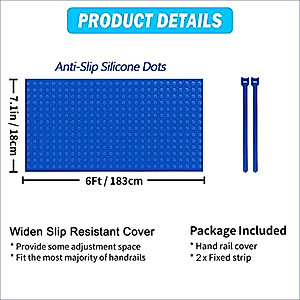 Moleney Pool Handrail Cover, Slip Resistant Pool Hand Railing Grip Sleeve, Rail Grip for Swimming Pool Hand Railing Cover, Safety Grip Sleeve with Zipper(6 feet, Royal Blue)