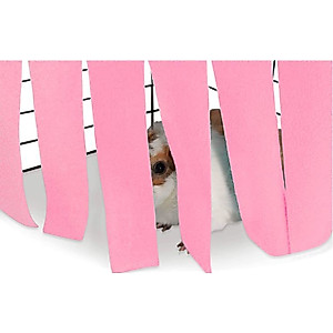 NA YOHOU Small Animals Corner Hideout Forest Hidey Curtain Cage Accessories for Guinea Pig Rabbit Chinchilla Hedgehog Hamster (Grey Pink)