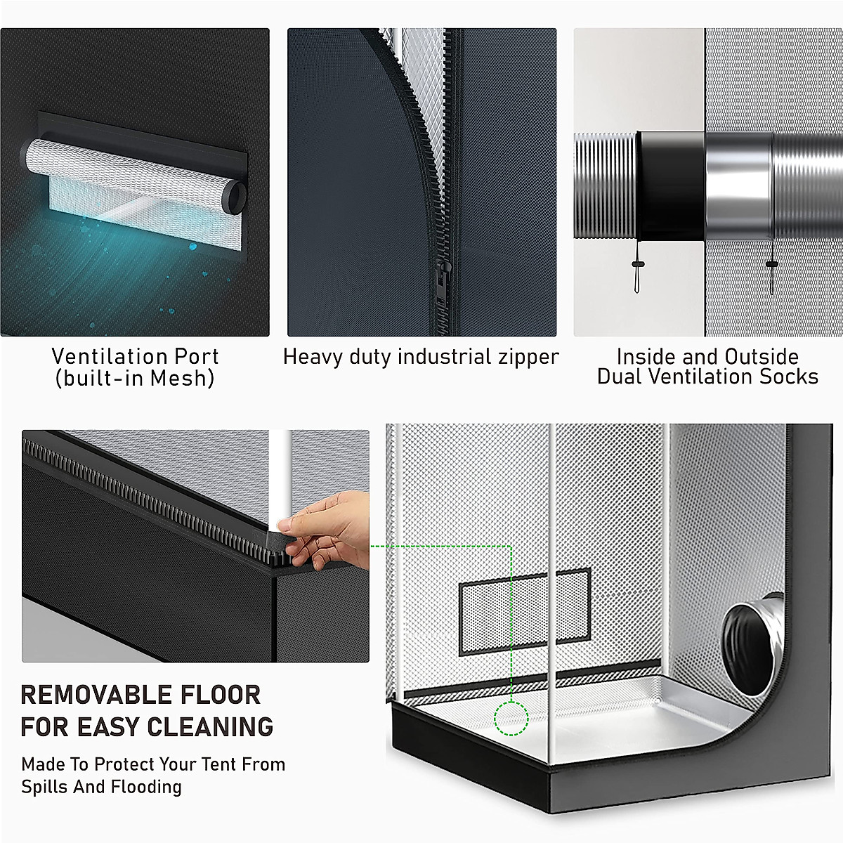 TopoLite 24"x24"x48" Grow Tent Garden Growing Dark Room with Heavy Duty Reflective Mylar for Indoor Growing 2'x2'