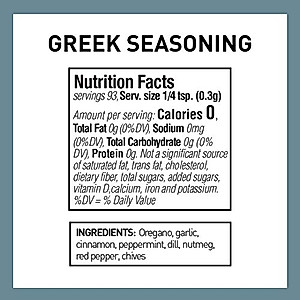 The Spice Hunter Seasoning Blend jar, Greek, 1 Oz