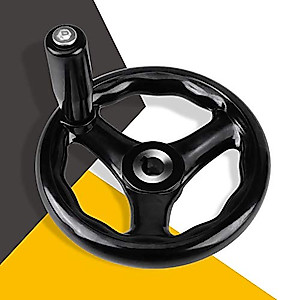 Deosdum 1PC 12x125mm Black Round 3 Spoke Hand Wheel for Lathe Milling Machine