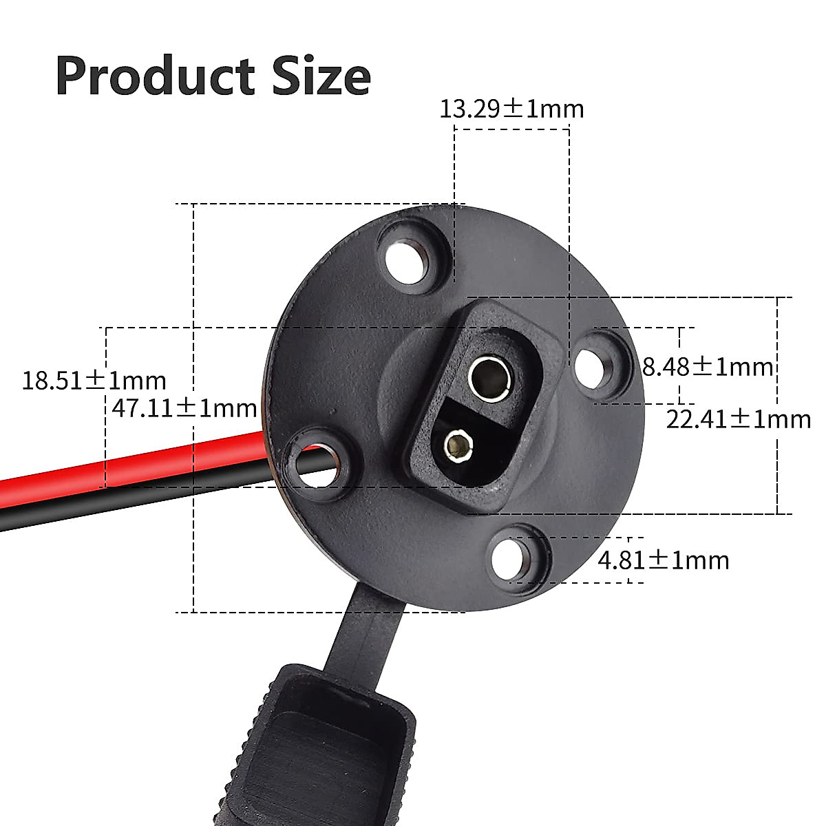 Billion wealth 2 Pack 11.8inch 10AWG SAE Power Socket Sidewall Port Cable with 8 Screws Compatible with Solar Generator