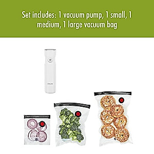 ZWILLING Fresh & Save 4-pc Vacuum Sealer Starter Set, Reusable Sous Vide Bags, Meal Prep