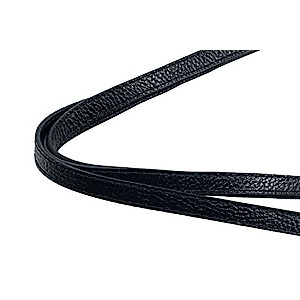 VanEnjoy Full Grain Leather Adjustable Replacement Strap Cross Body Bag Purse, 26-51 inch Gold Hardware 1.2 CM Width (Black-Gold Buckles)