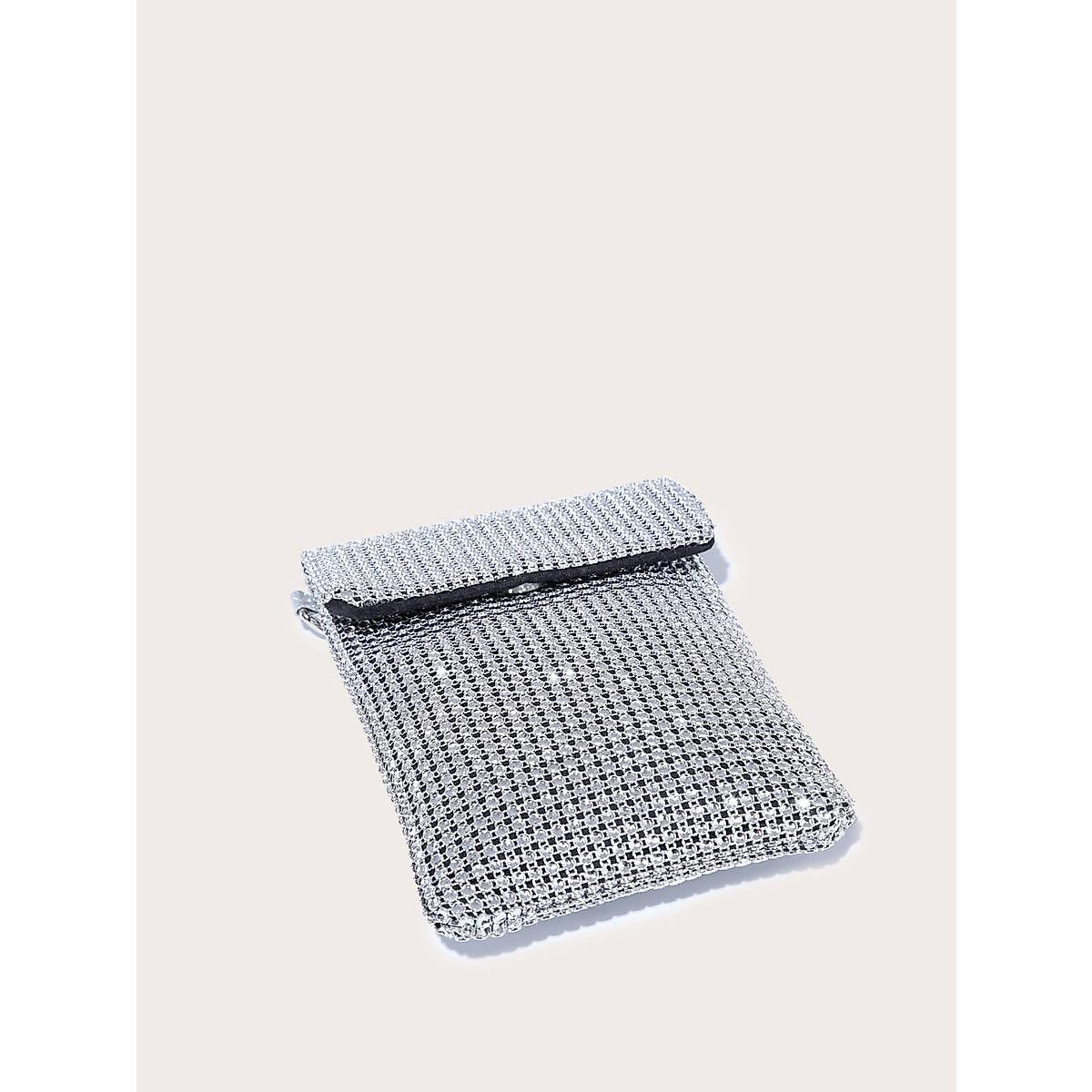 Verdusa Women's Glitter Rhinestone Crossbody Bag Evening Bag Purse Silver one-size