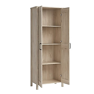 Sauder Engineered Wood 2-Door Storage Cabinet in Chalk Oak Finish