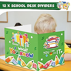 12 Pcs Privacy Boards Classroom Privacy Screen Bright Colored Desk Privacy Panel Classroom Desk Dividers for Students Privacy Folders for School Teacher Student Study Test Office Supplies (Fresh)