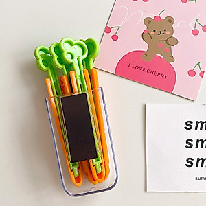 Sealing Clips, Food Clips Bag Sealing Clips with Magnets, Multipurpose snack Clips, Fridge Sticker Organizer (5 Pack)