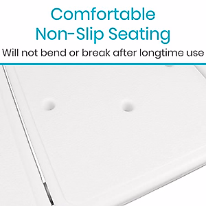 Vive Bariatric Shower Chair - Tub Transfer Bench with Height Adjustable Legs (400 Pound Capacity) - Reversible & Sliding Bath Seat with Backrest, Armrest, Wide Seat - For Seniors, Elderly