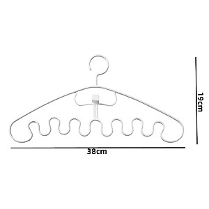 YOOUS Wave Pattern Stackable Hanger,Magic Multifunction Closet Hangers, Space-Saving Closet Organizers, for Slings, Scarves, Ties, Hangers, Closet Organizer Rack (Pink,5PCS)