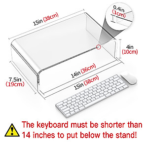 Acrylic Monitor Stand Acrylic Laptop Stand Acrylic Riser Acrylic Tray Clear Computer Monitor Stand Acrylic Computer Stand Acrylic Bed Tray Small Computer Desk White Monitor Stand Office Accessories
