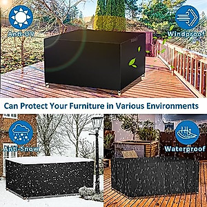 WANOCEAN Patio Furniture Covers Waterproof, Patio Table Cover Rectangle Outdoor 137" L x 102" W x 35" H 420D Oxford Fabric Dustproof with Storage Bag, Fits for Dining Square Table Sofa and Chair