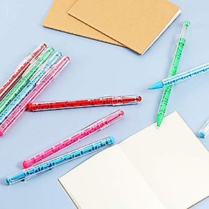 24 Pieces Maze Pen Puzzle Novelty Ink Pen Fidget Toy Pen with Ball Maze Inside for School Office Stationery Birthday Party Supply (Pink, Blue, Red, Green)