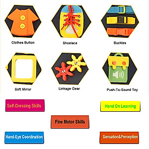 Yemmert Toddler Busy Board Toys,Montessori Busy Board Toy for 1 2 3 4 5 6 Year Old,Toddler Toys Age 1-2,Preschool Fine Motor Educational Travel Learning Toys for Toddlers 1-3