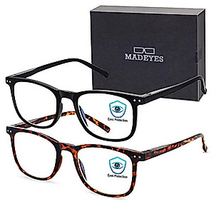 Blue Light Blocking Glasses, Blue Blocker Computer Glasses for Men Women, Anti Glare 400 UV & Eye Strain Fake Square Glasses