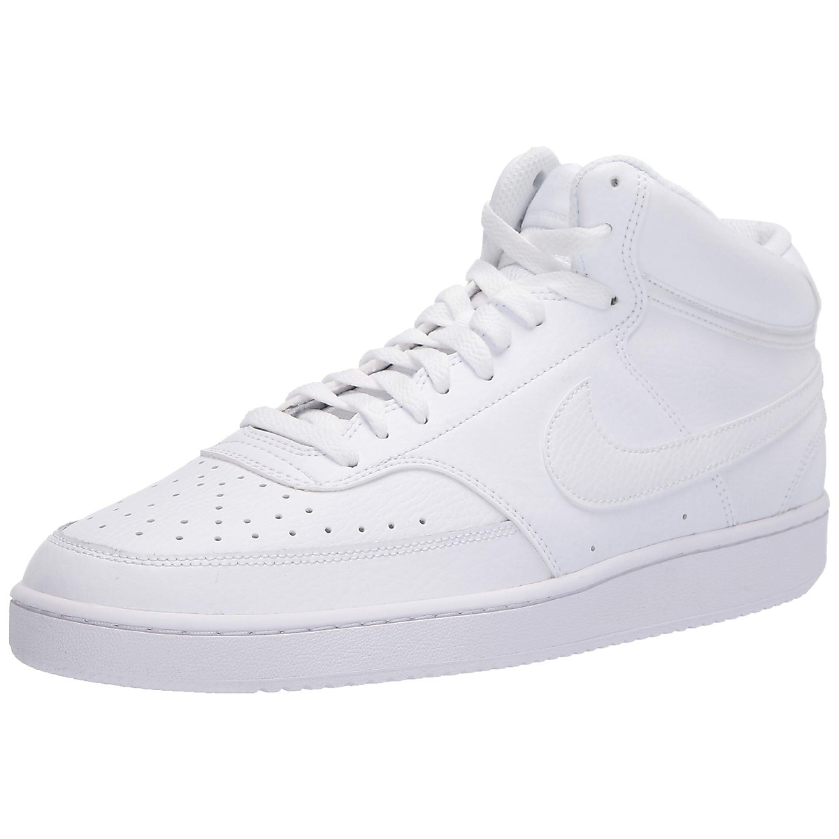 Nike Men's Court Vision Mid Sneaker, White/White-White, 10