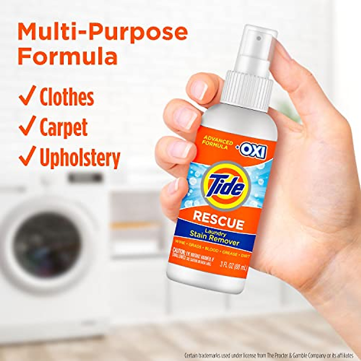 Tide Laundry Stain Remover with Oxi,Rescue Clothes, Upholstery, Carpet and more from Tough Stains, 3oz (Pack of 3)