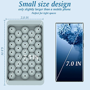 Idosf Round Ice Cube Tray with Lid & Bin for Mini Fridge, Space-Saving Ice Trays for Freezer, 66 x 0.8IN Sphere Ice Cube Mold Making, 2 Pack Circle Ice Makers with Ice Buckets & Scoop