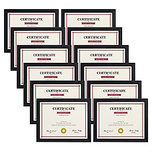 Giftgarden Black 8.5x11 Picture Frame Set of 12, Multi 8.5 x 11 Frames Bulk for Award Certificate Document Diploma, Wall or Tabletop Display