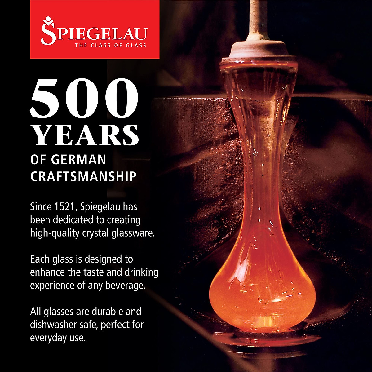 Spiegelau Definition Stemmed White European-Made 15.2oz Dishwasher Safe Crystal Wine Glasses Set of 2