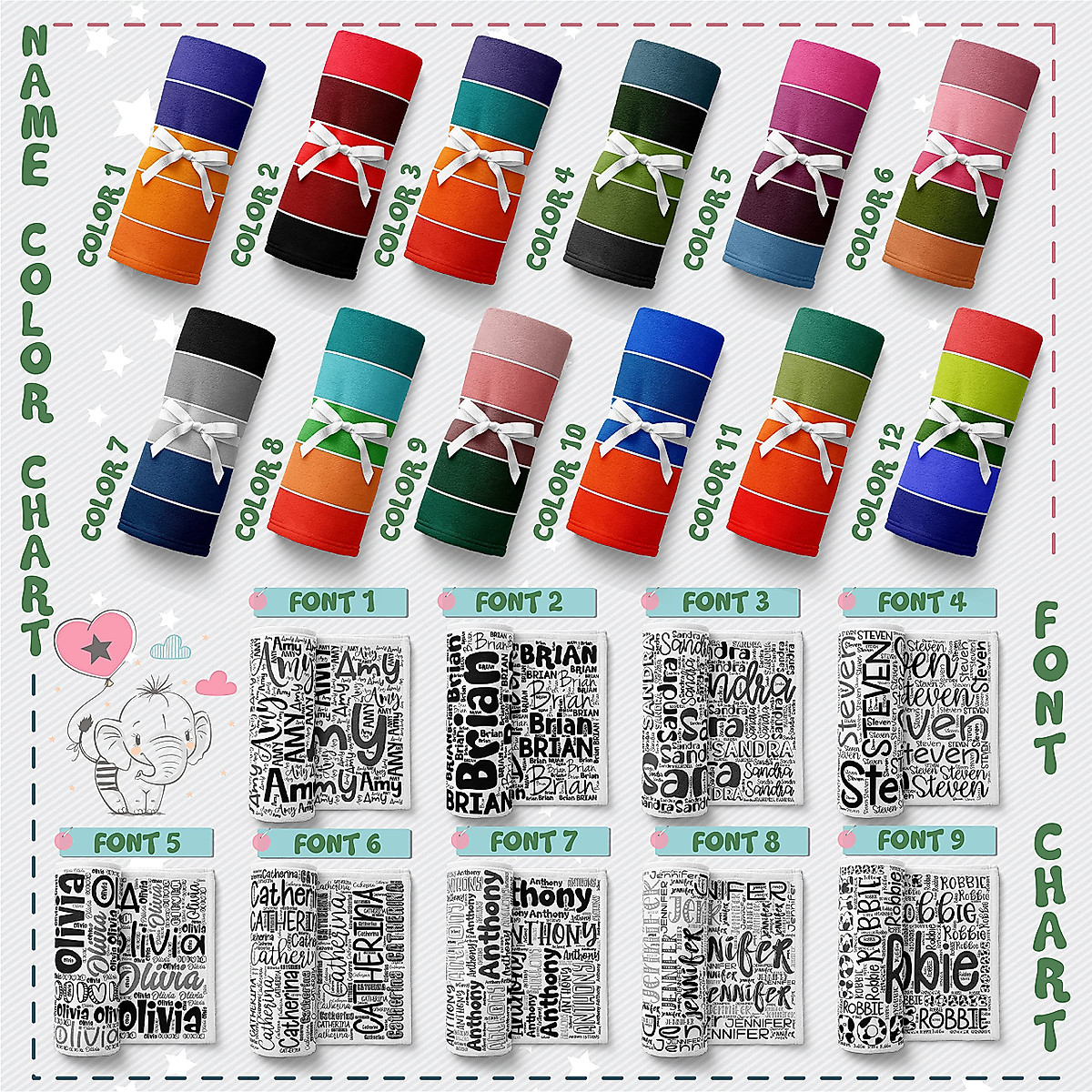 Be Burgundy Personalized Baby Blanket for Kids w/Word Art Names, 30 x 40 Inches, 12 Colors & 9 Fonts, Custom Kids Throw Blankets