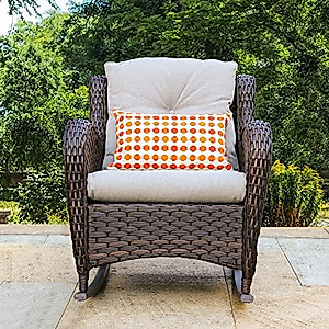 HAPLIFE Patio Rattan Rocking Chair Club Rocker Wicker Outdoor Furniture Set Water-Resistant, Brown