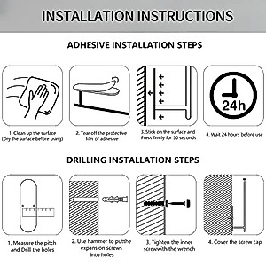 Paper Towel Holder Under Cabinet, Wall Mount Paper Towel Roll Holder, Both Perforated and Self Adhesive Installations (Matte Black)