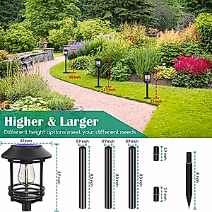 TomCare Solar Outdoor Lights Upgraded Brighter 39" Larger Solar Pathway Lights Waterproof Solar Garden Lights Solar Powered Landscape Lights Decorative Path Lighting for Yard Patio Walkway, 2 Pack