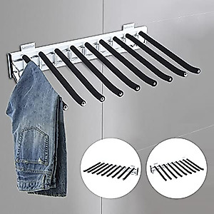 Pull Out Pants Rack Trousers Rack 9 Arms Steel Multifunctional Pull Out Pants RCK Hanger Bar Space Saving Storage Clothes Organizers for Bedroom Cloakroom Wardrobe